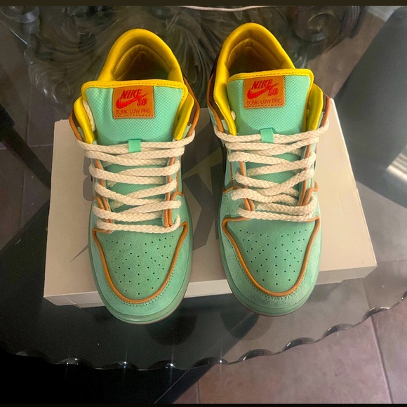 Nike | Shoes | Nike Kids Lowtop Sneakers Mint Green And Yellow | Poshmark
